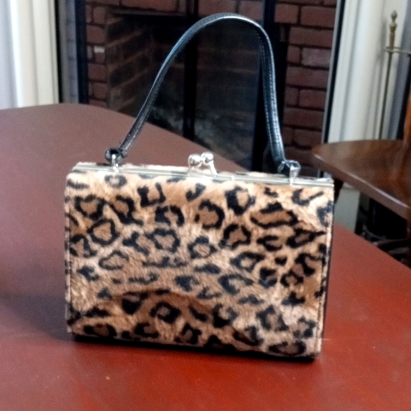Faux Fur Leopard Print Clutch Purse | Bags | Faux Fur Leopard Print ...